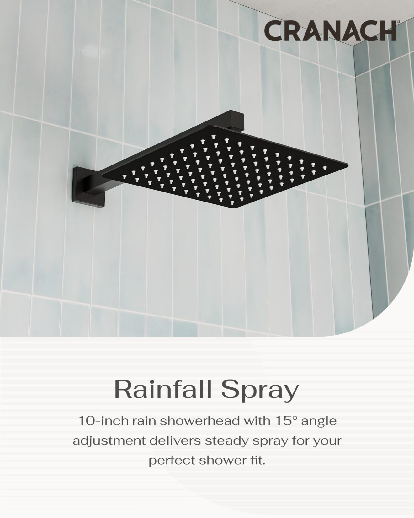 Square Rain Shower Head with Handheld | cUPC Certified | CRANACH